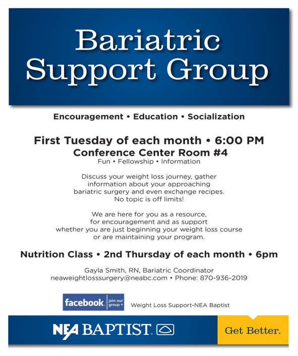 Bariatric Weight Loss Support Group and Nutrition Classes - NEA Baptist ...