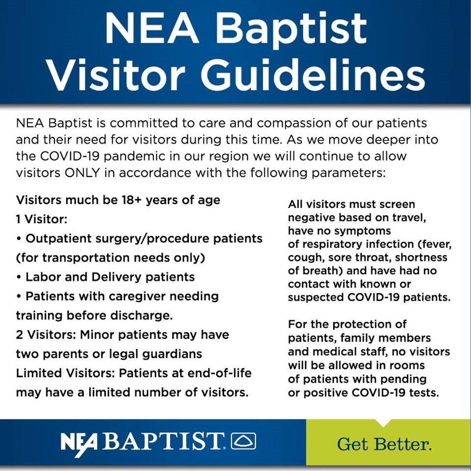 NEW VISITOR GUIDELINES - NEA Baptist Clinic